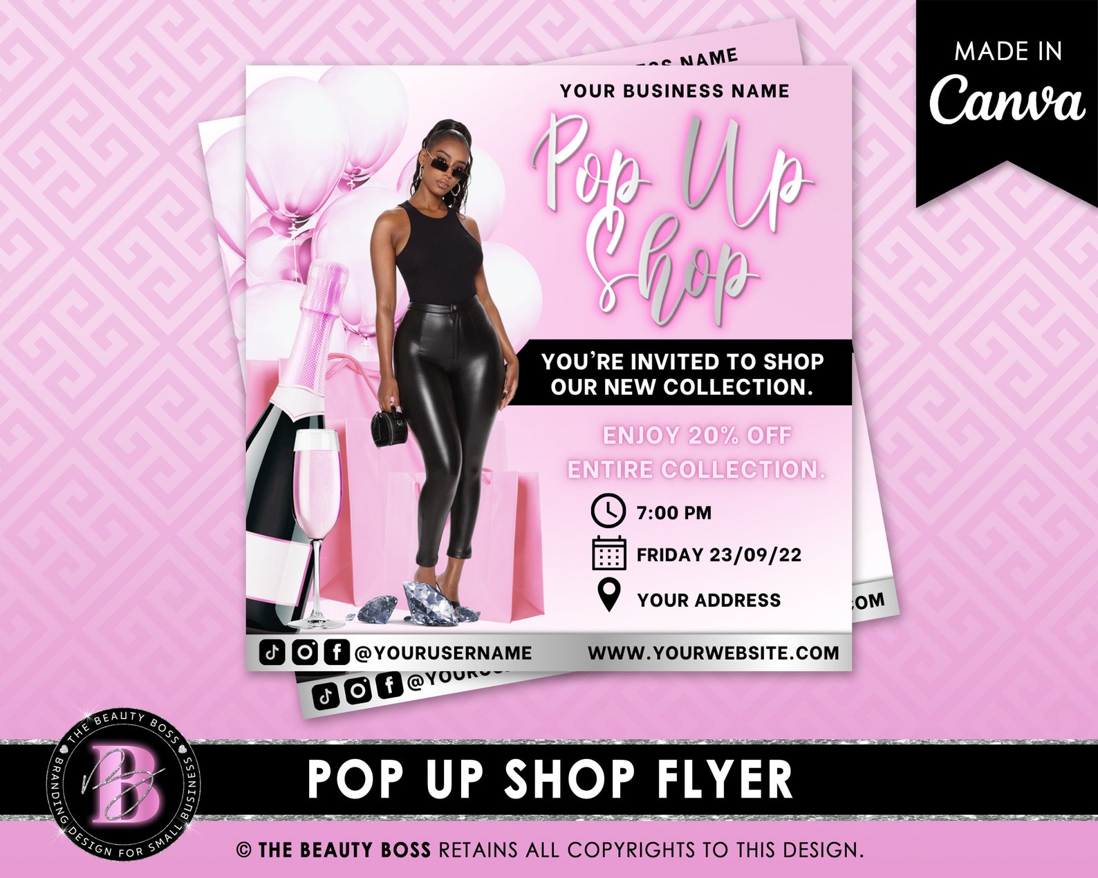 Pop up Shop Flyer Template Shop Now Flyer Sip and Shop - Etsy