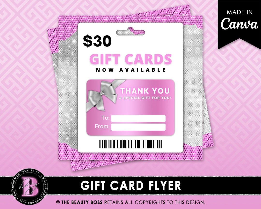 Gift Card Flyer Gift Certificate Template Gift Voucher - Etsy