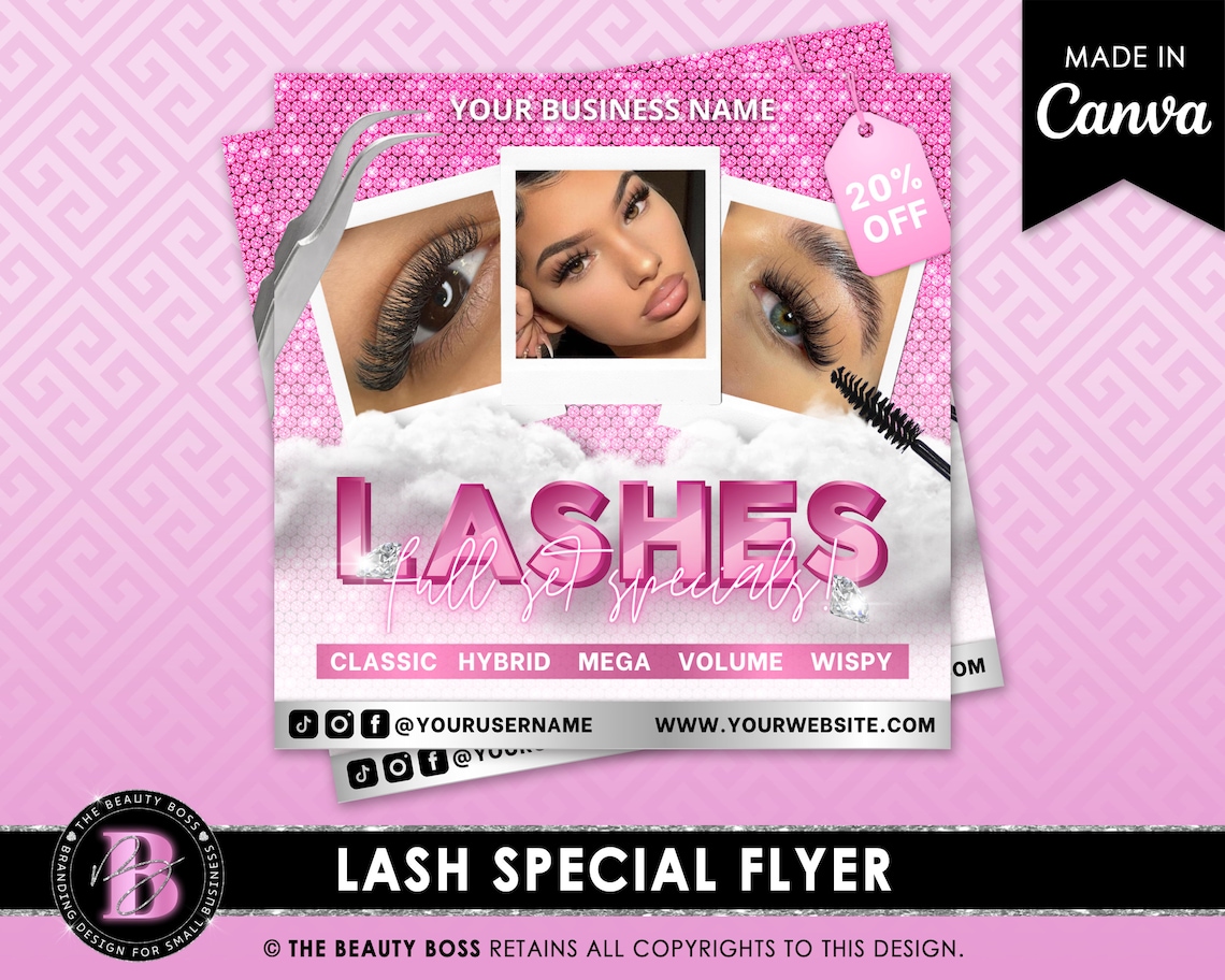 Lash Special Flyer Lash Extension Sale Flyer Lash Tech - Etsy
