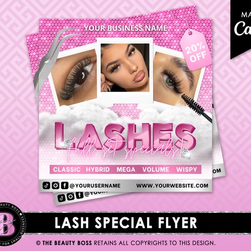 Lash Tech Appointment Flyers DIY Flyer Template Design - Etsy