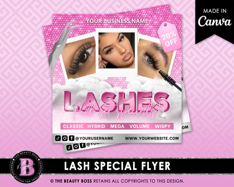 Lash Special Flyer Lash Extension Sale Flyer Lash Tech - Etsy