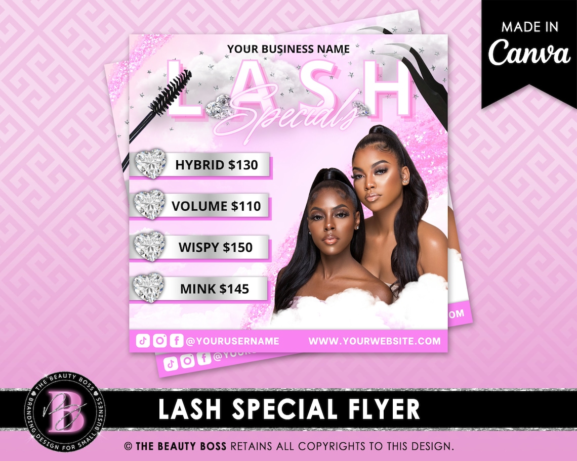 Lash Special Flyer Lash Extension Sale Flyer Eyelash Price - Etsy