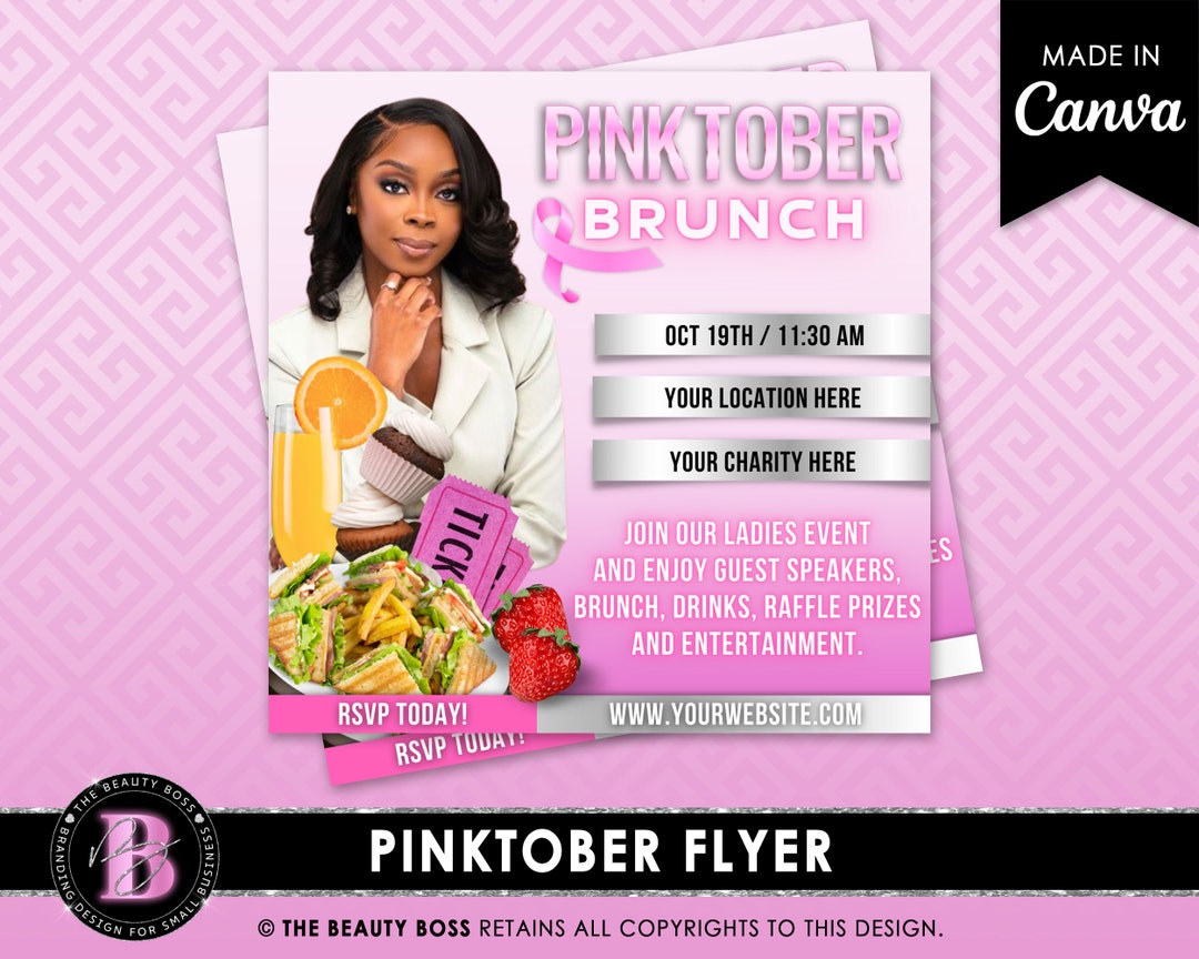 Pinktober Flyer Breast Cancer Awareness Flyer Breast Cancer - Etsy
