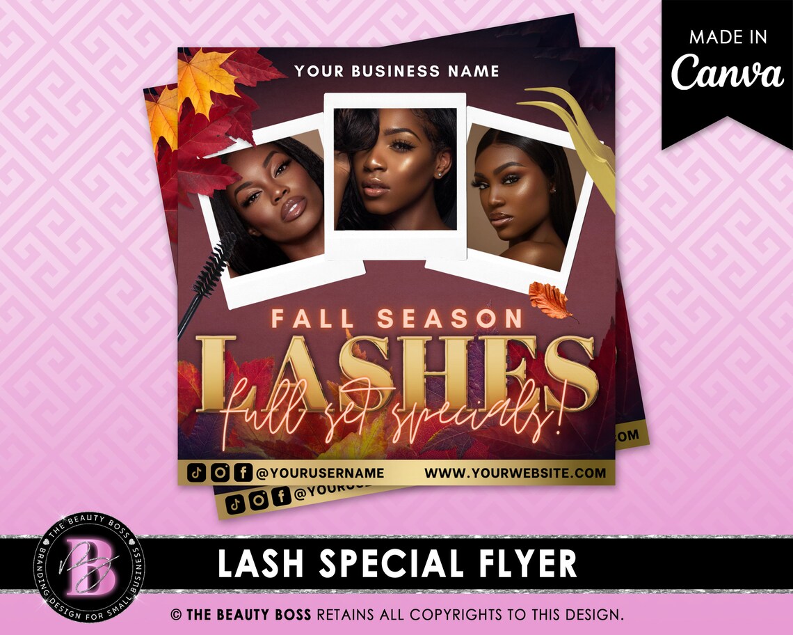 Fall Lash Flyer Fall Special Flyer Lash Special Flyer Lash - Etsy