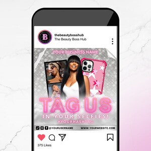 Tag Us Flyer, Tag Us in Your Selfie, Tag Us on Instagram, Selfie Flyer ...