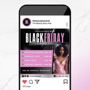 Black Friday Specials Flyer Template, Lash Sale, Nail Deal, Hair ...