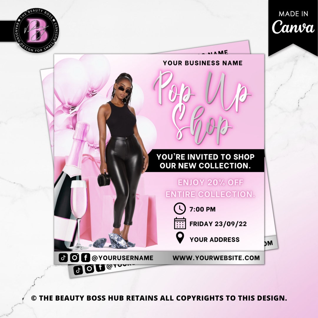 Pop up Shop Flyer Template, Shop Now Flyer, Sip and Shop Flyer, Event ...