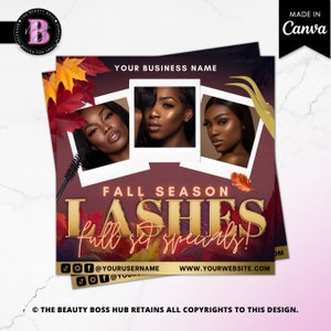 Fall Lash Flyer, Fall Special Flyer, Lash Special Flyer, Lash Extension ...