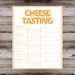 Instant Download Cheese Tasting and Rating Scorecard Digital Download ...