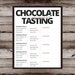 Instant Download Chocolate Tasting and Rating Scorecard Digital ...