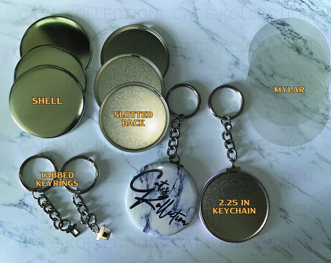 2-1/4" 2.25inch Round Keychain Complete Button Sets for Badge Making ...
