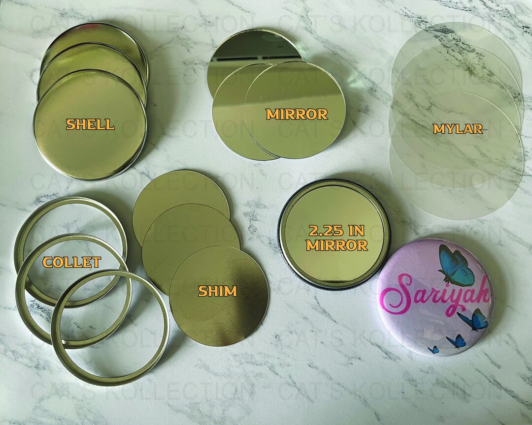 2.25" Round Mirror Button Sets for TECRE Badge Machines - Etsy