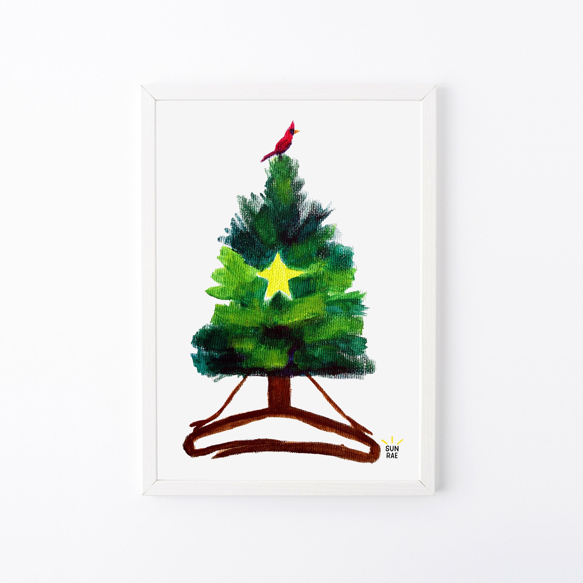 Christmas Tree Pose Yoga Art Print - Etsy