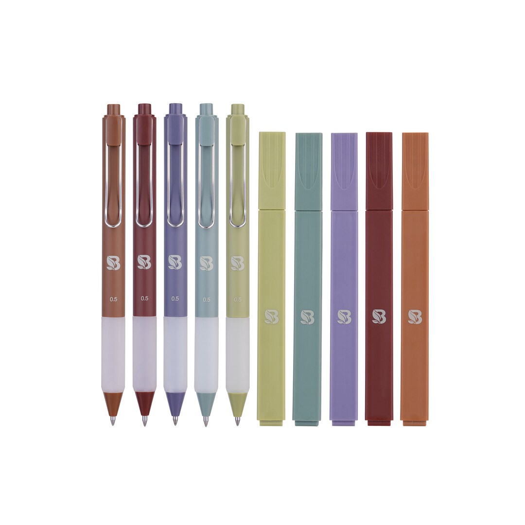 BLIEVE Aesthetic Highlighters and Gel Pens With Soft Ink and Tip, No ...