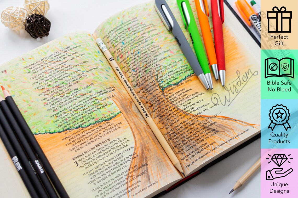 Bible Journaling Kit With Gel Highlighters and Pens No Bleed - Etsy