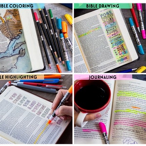 Bible Journaling Kit With Gel Highlighters and Pens No Bleed, Bible ...