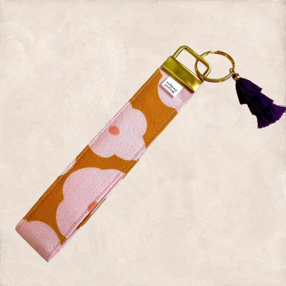 Pink Daisy Keychain Wristlets Cute Wrist Lanyard Retro - Etsy