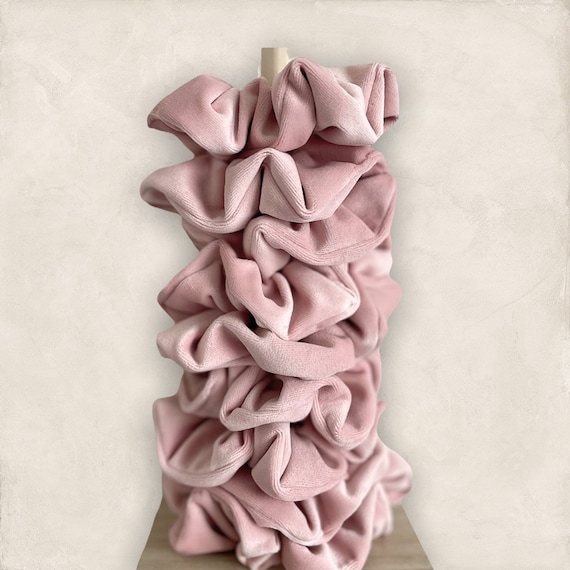Pink Velvet Scrunchie Baby Pink Scrunchie Soft Scrunchie - Etsy