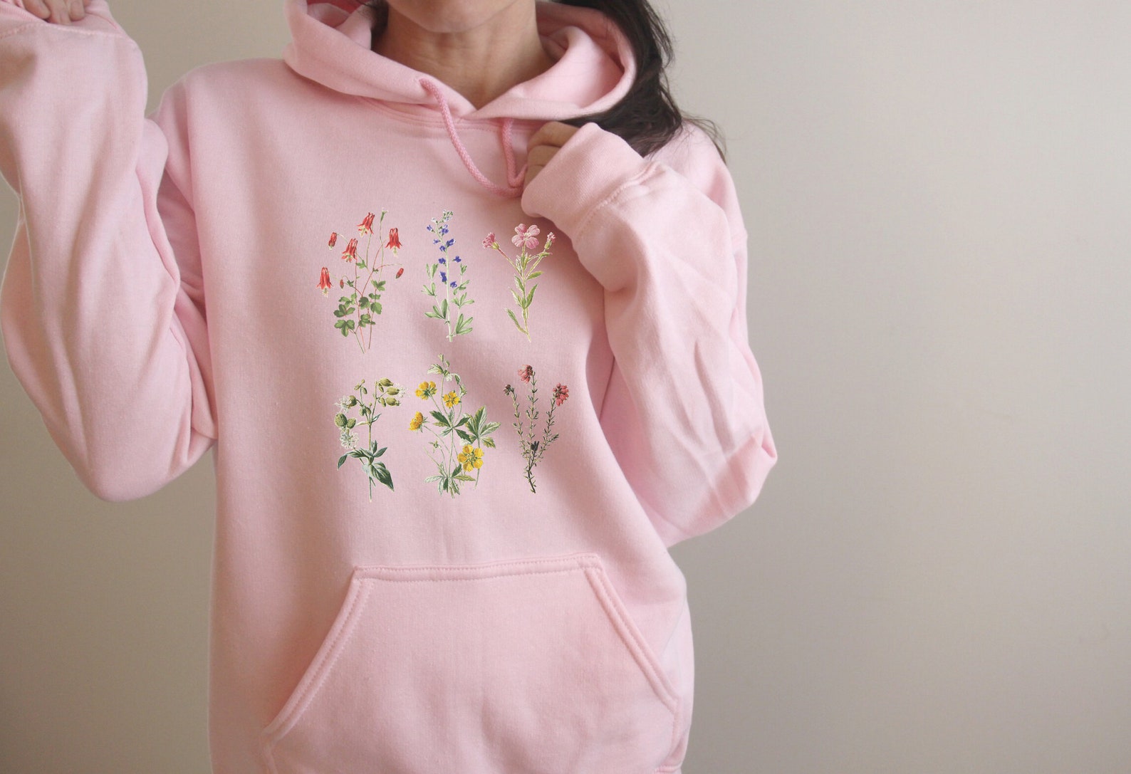 Wildflower Hoodies Botanical Hoodies Hoodies With Flowers - Etsy