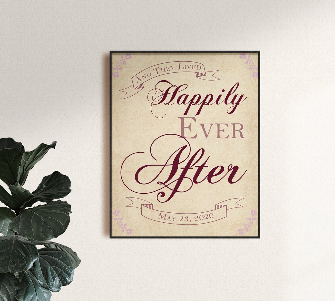 Happily Ever After Printable Poster for Wedding or Anniversary - Etsy