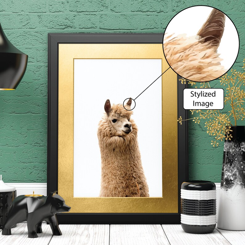 No Drama Llama Wall Print, Llama Poster Stylized Photo Art Printable ...