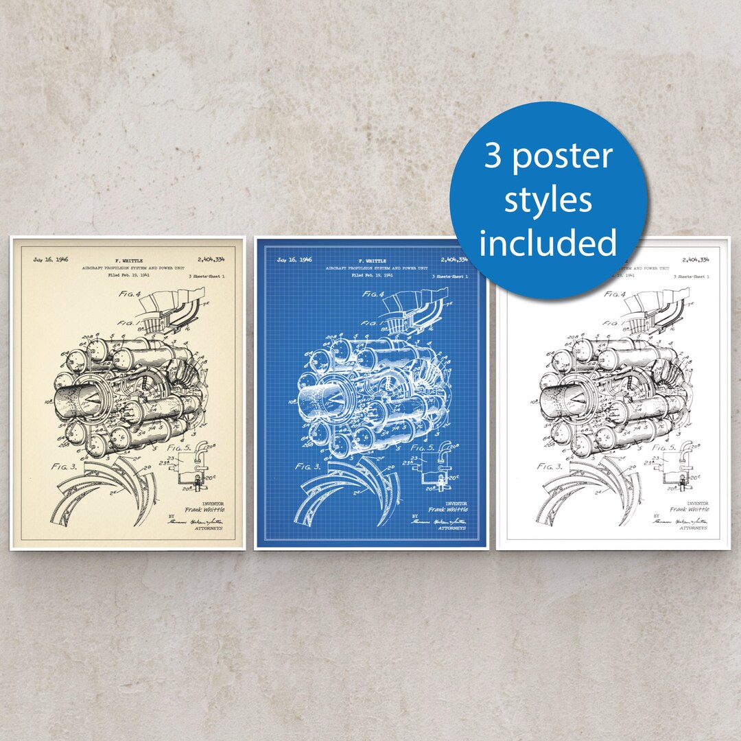 Jet Engine Patent Print - Printable Wall Art **instant Download** - Etsy