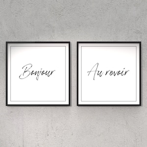 Bonjour/au Revoir Printable Wall Art instant Download - Etsy