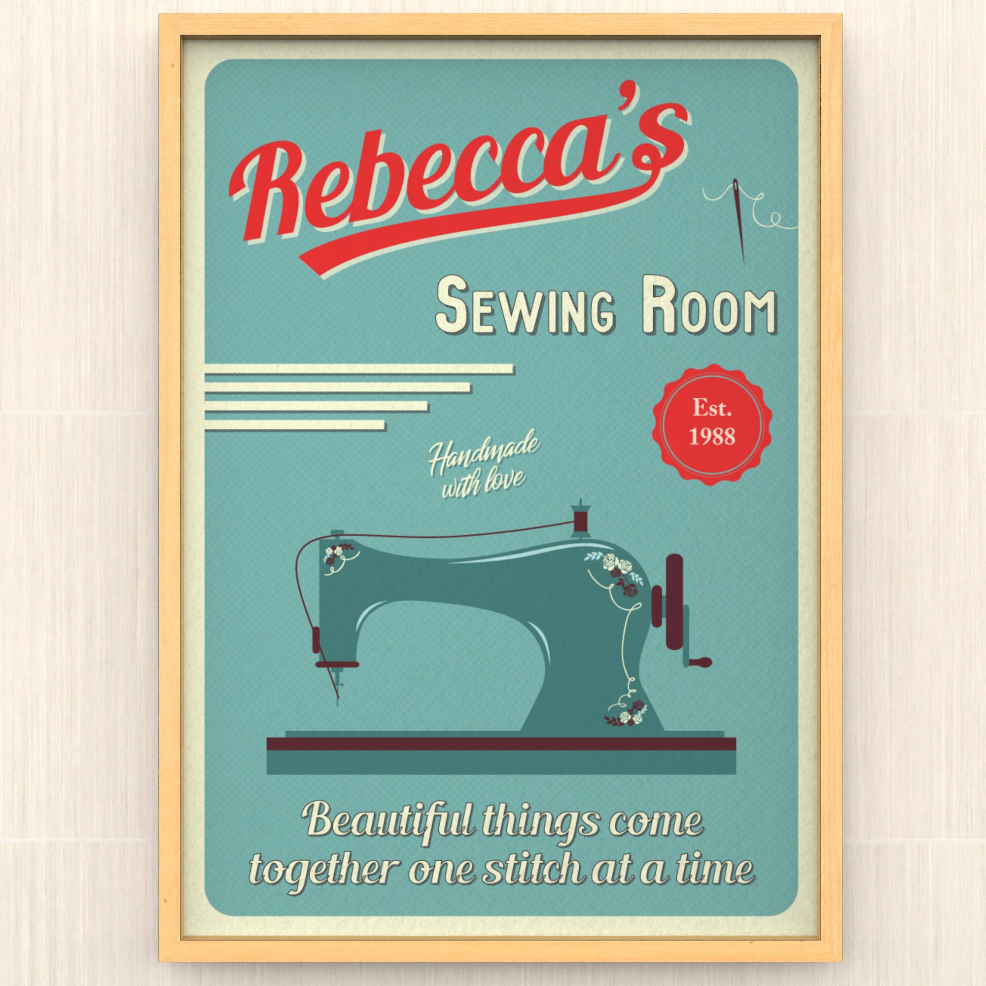 Custom Retro Poster for Sewing Room Printable Wall Art - Etsy