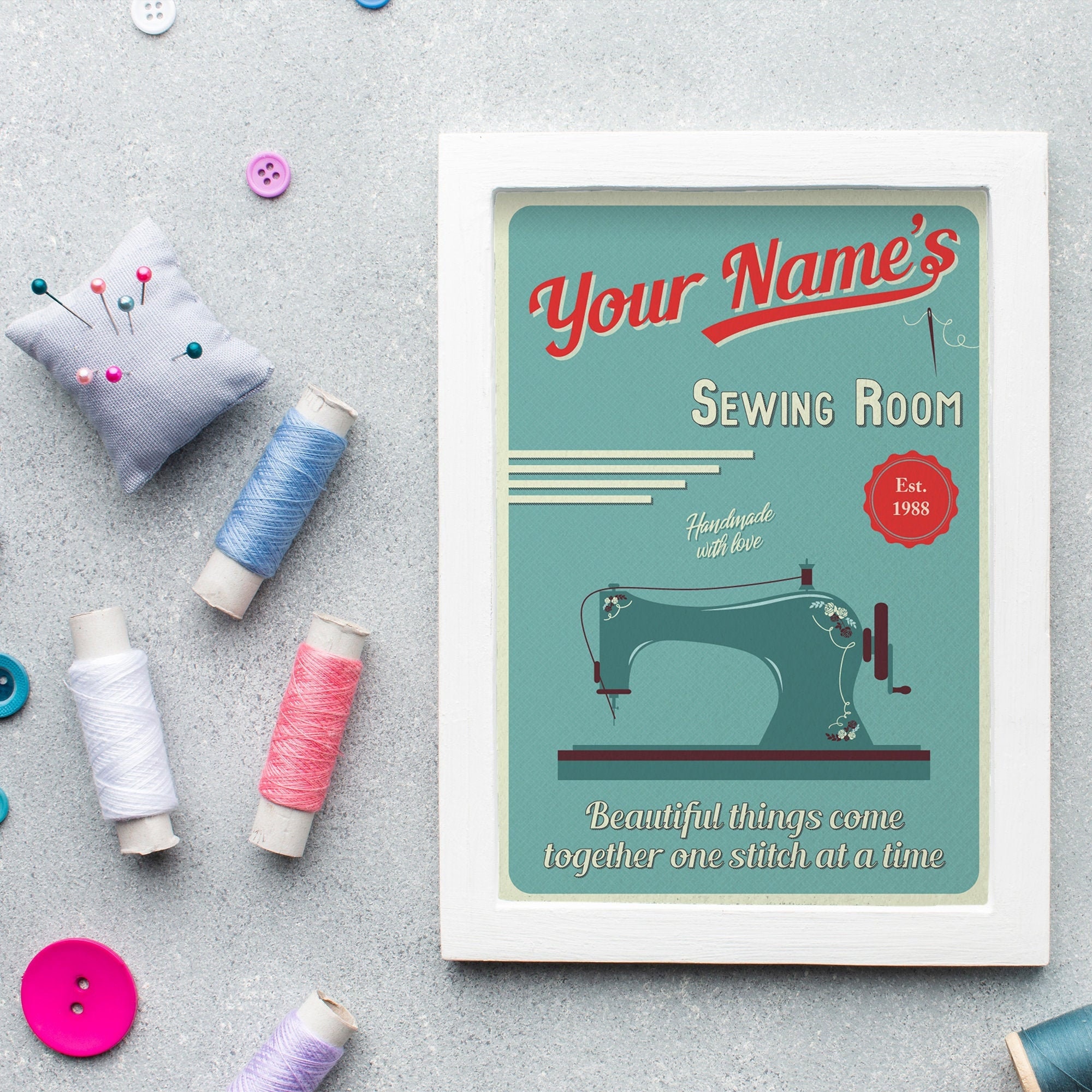 Custom Retro Poster for Sewing Room Printable Wall Art - Etsy