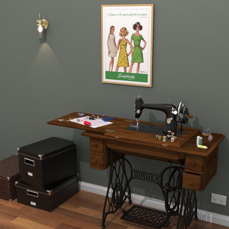 Vintage Sewing Pattern Poster Printable Wall Art instant Download ...