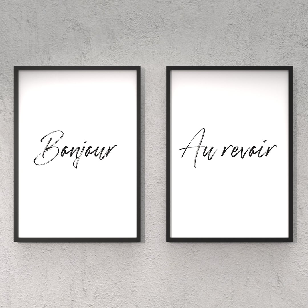 Bonjour/au Revoir Printable Wall Art instant Download - Etsy