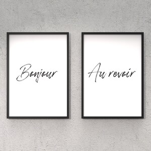 Bonjour/au Revoir Printable Wall Art instant Download - Etsy