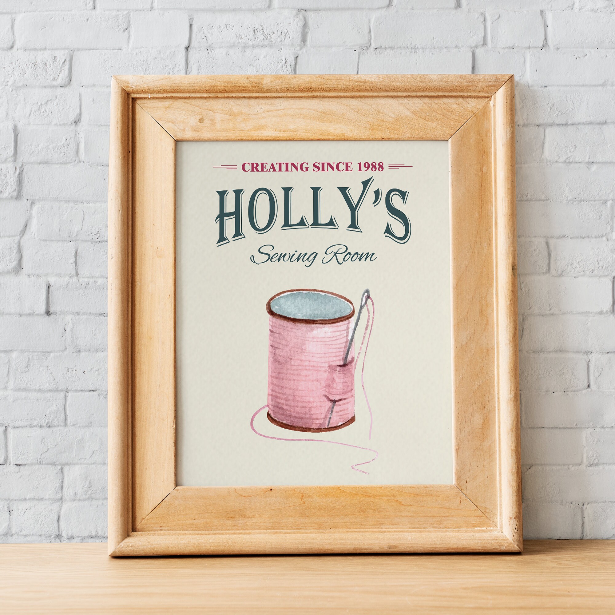 Custom Sewing Room Poster Printable Wall Art Personalize Your Name ...