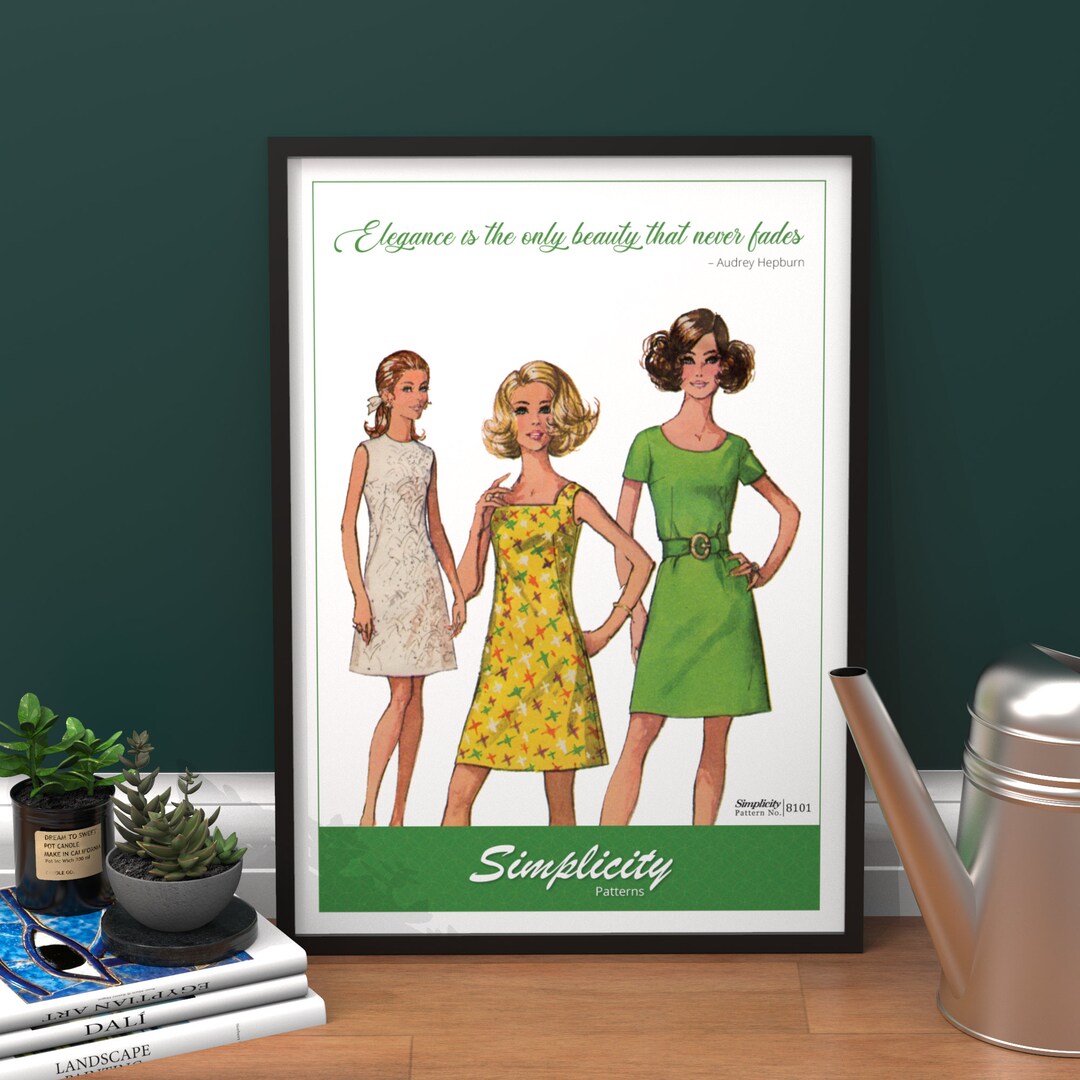 Vintage Sewing Pattern Poster - Printable Wall Art **instant Download ...