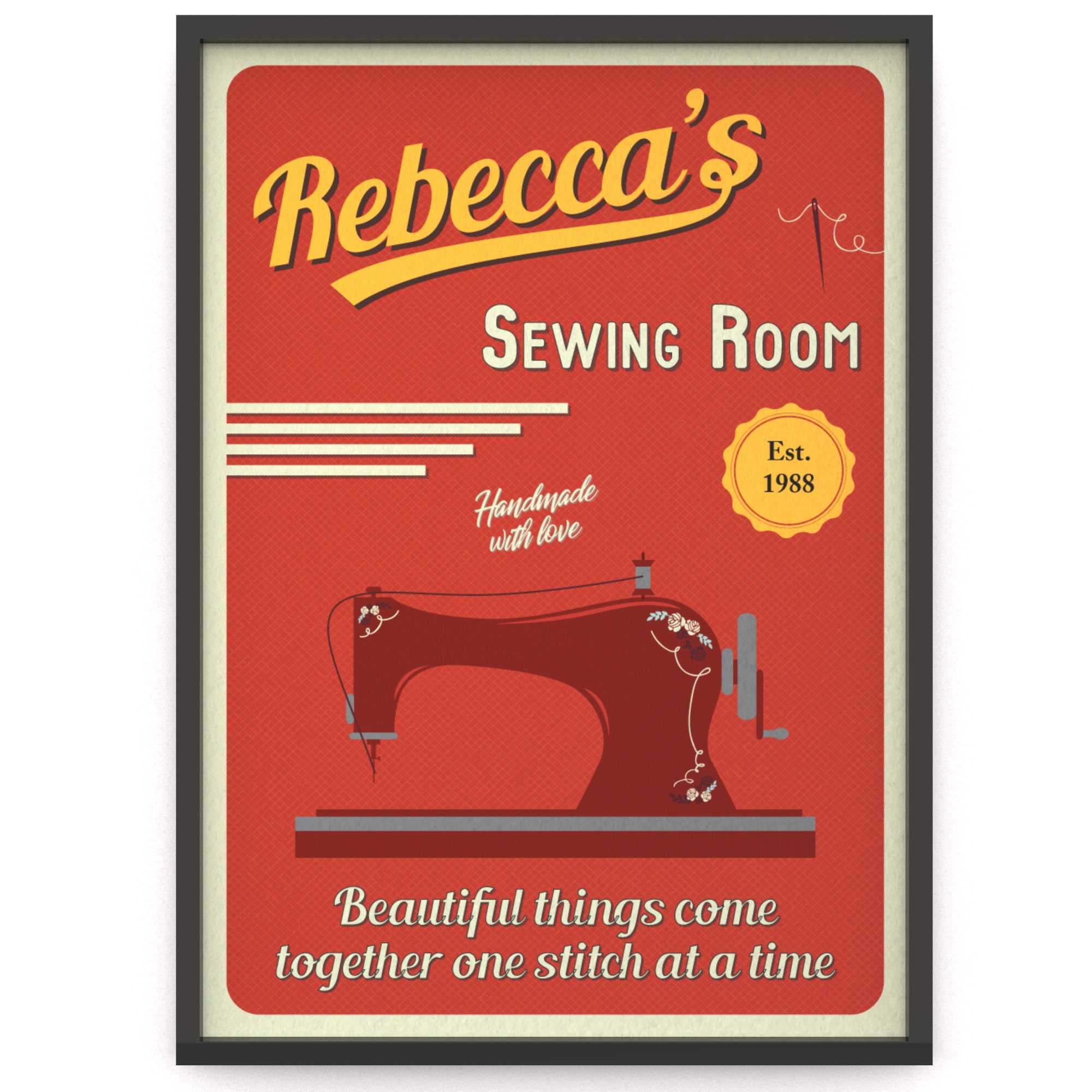 Custom Retro Poster for Sewing Room Printable Wall Art - Etsy