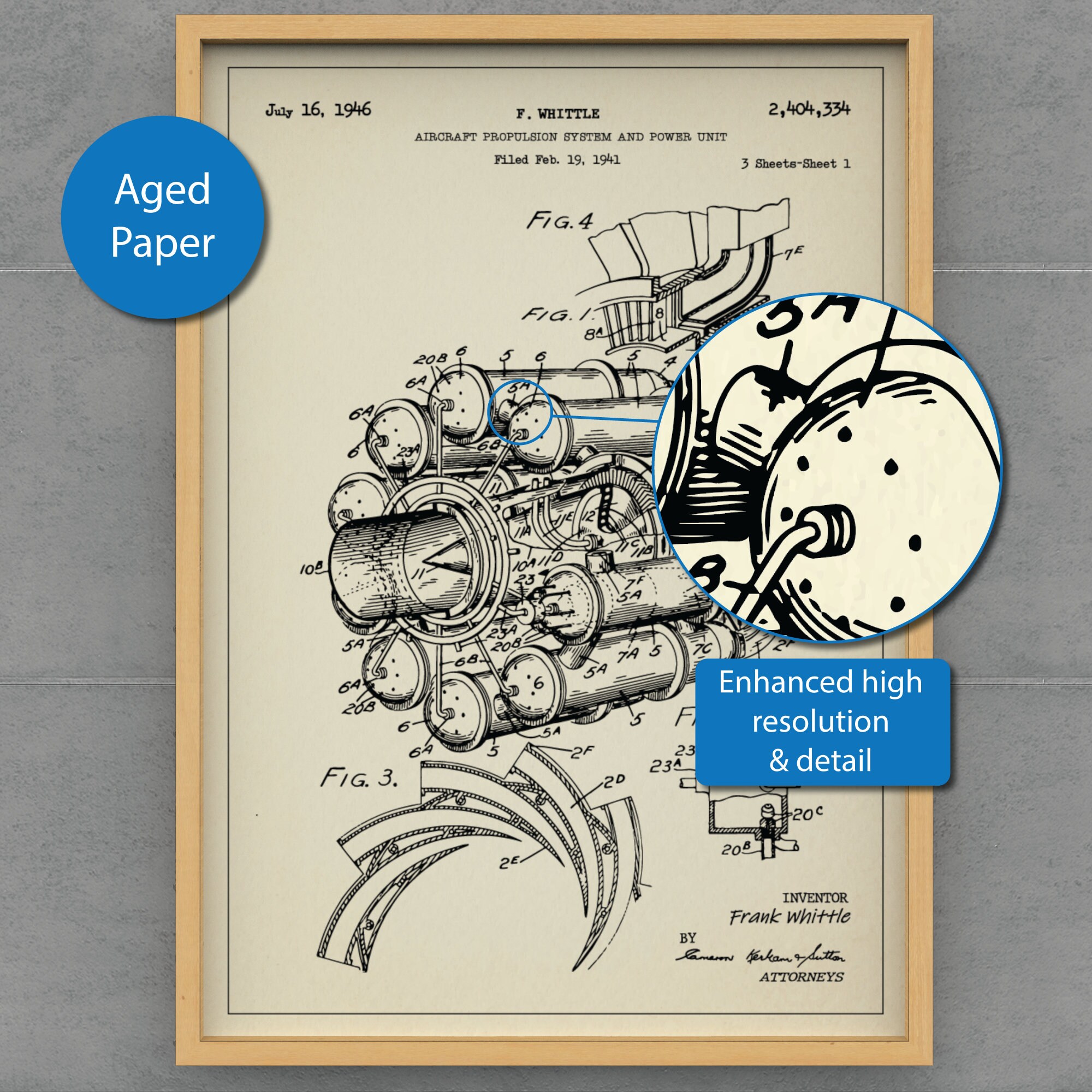 Jet Engine Patent Print Printable Wall Art instant Download - Etsy