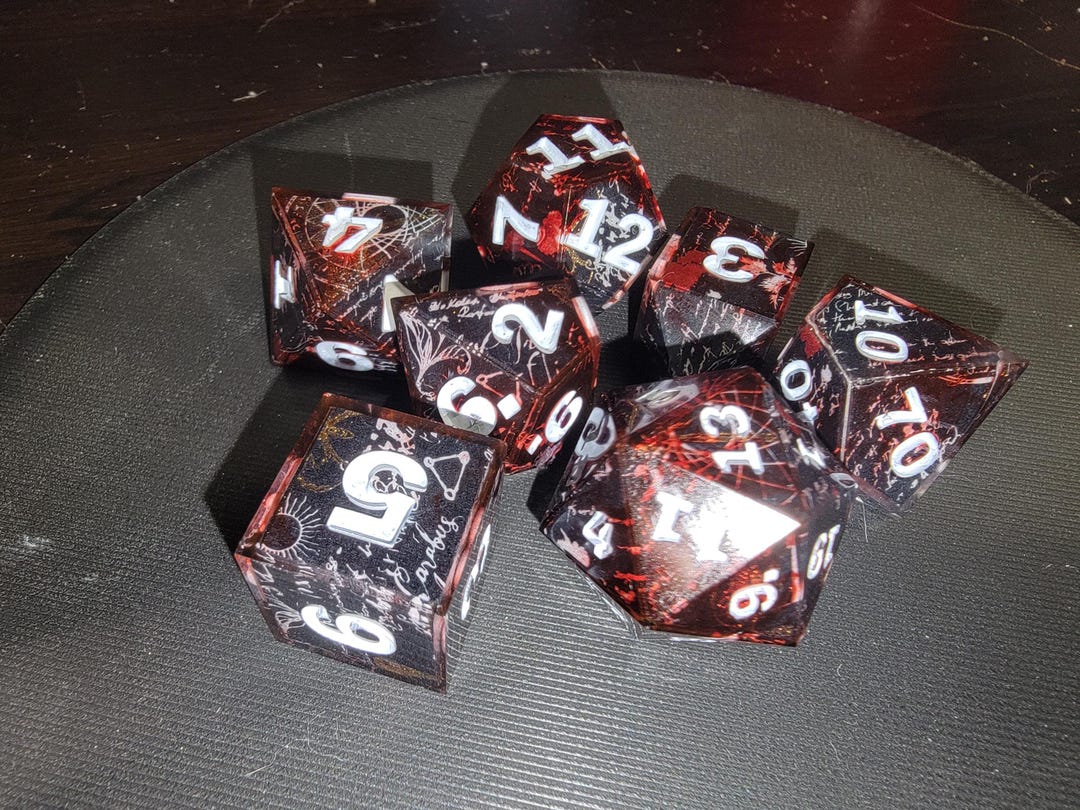 Anatomy of Wings-- Handmade Resin 7pcs Polyhedral Dnd Dungeons and ...