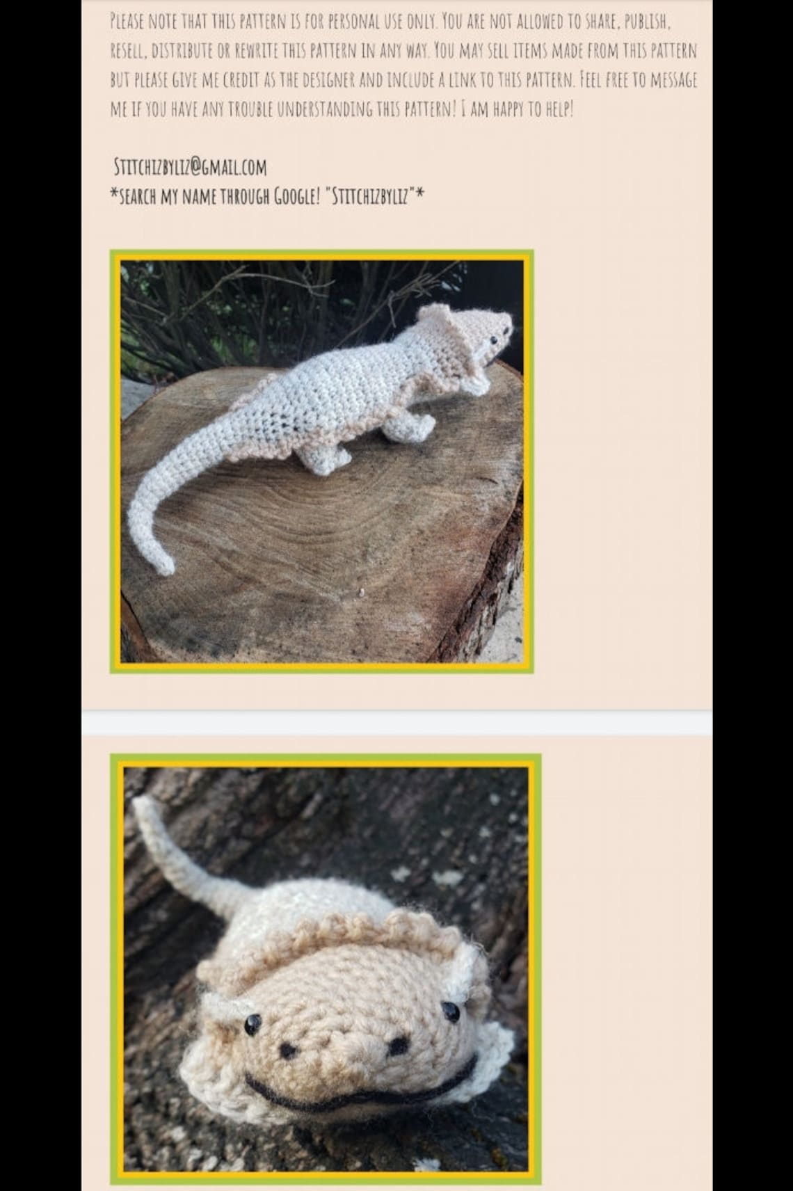 PDF Bearded Dragon Crochet Pattern Amigurumi Tutorial Diy - Etsy