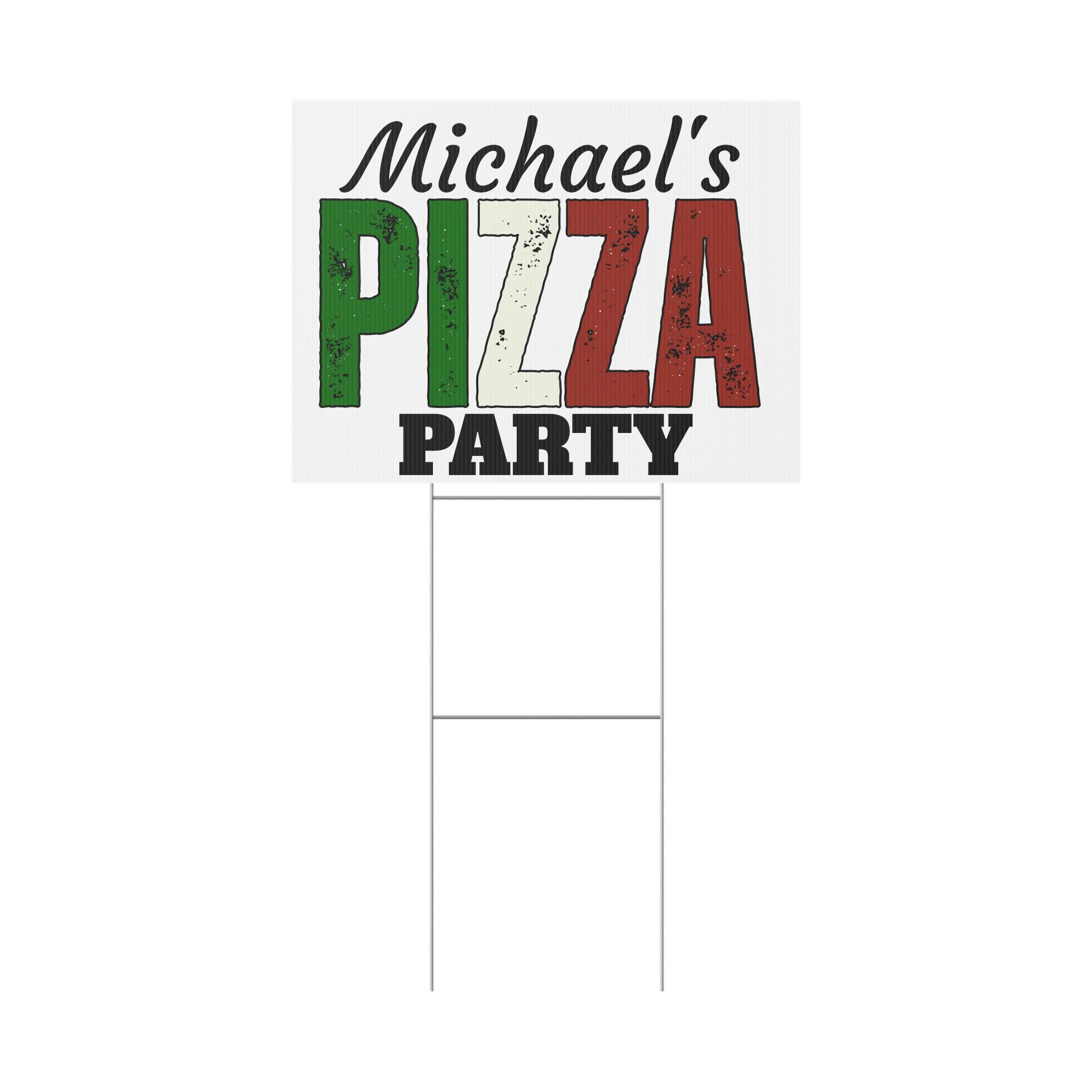 Custom Pizza Party Yard Sign, Personalized Event Decor for Birthday or ...