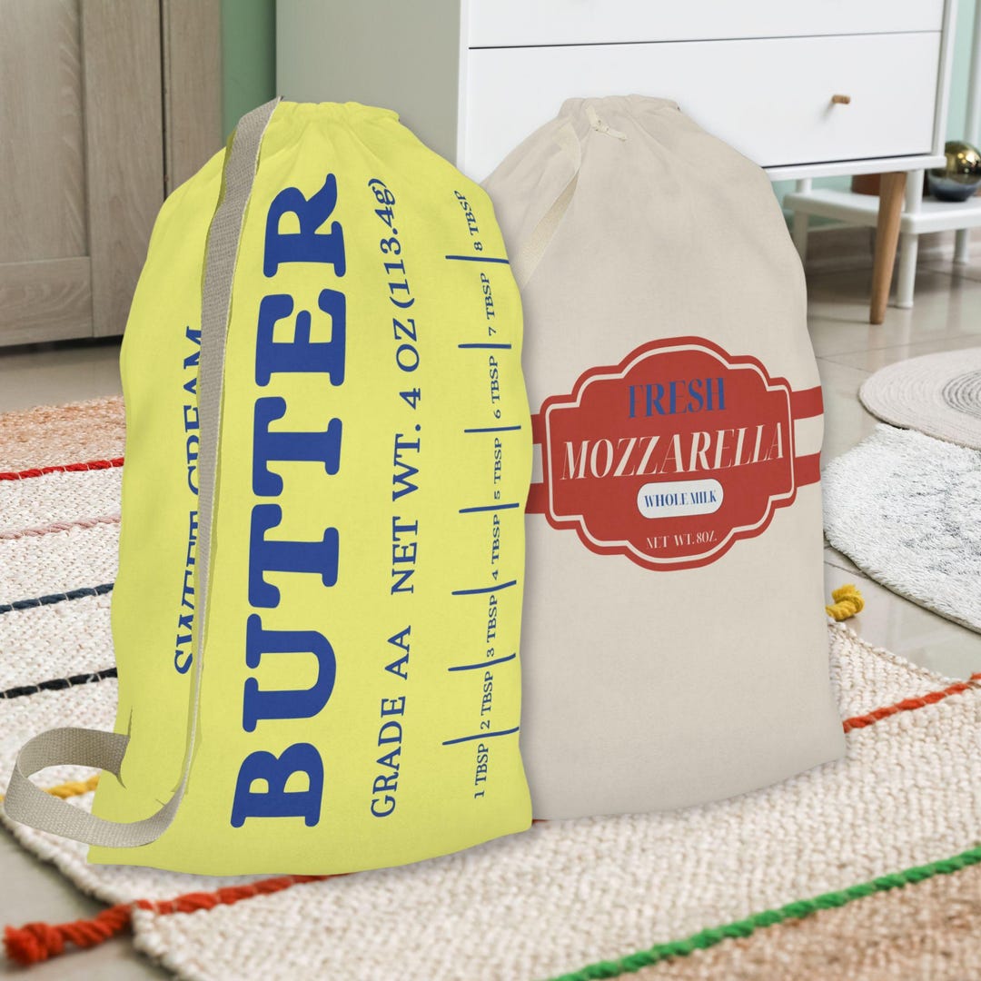 Custom Cheesy Butter Lover Laundry Bags, Stick of Butter Bag ...