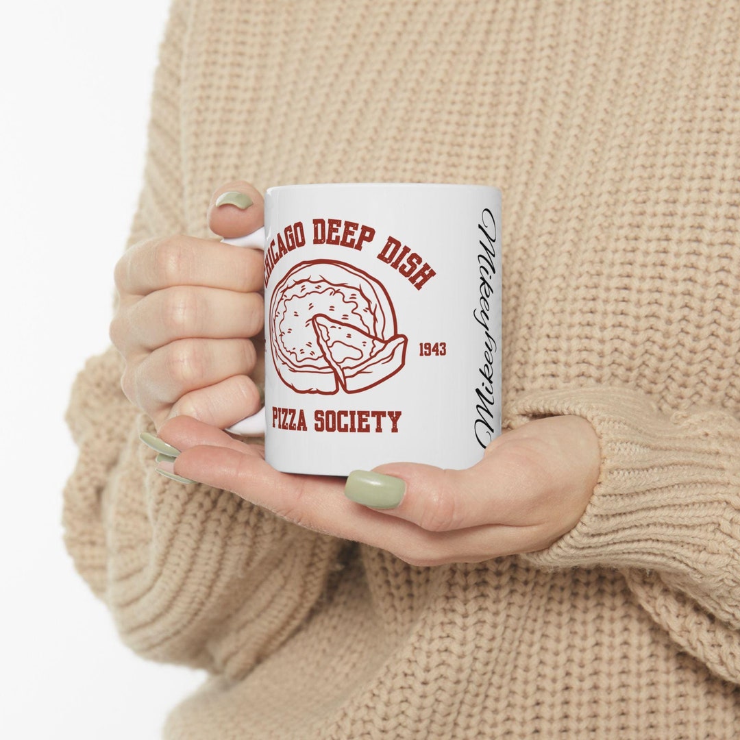 Custom Chicago Pizza Mug, Personalized Ceramic Deep Dish Cup, Unique ...