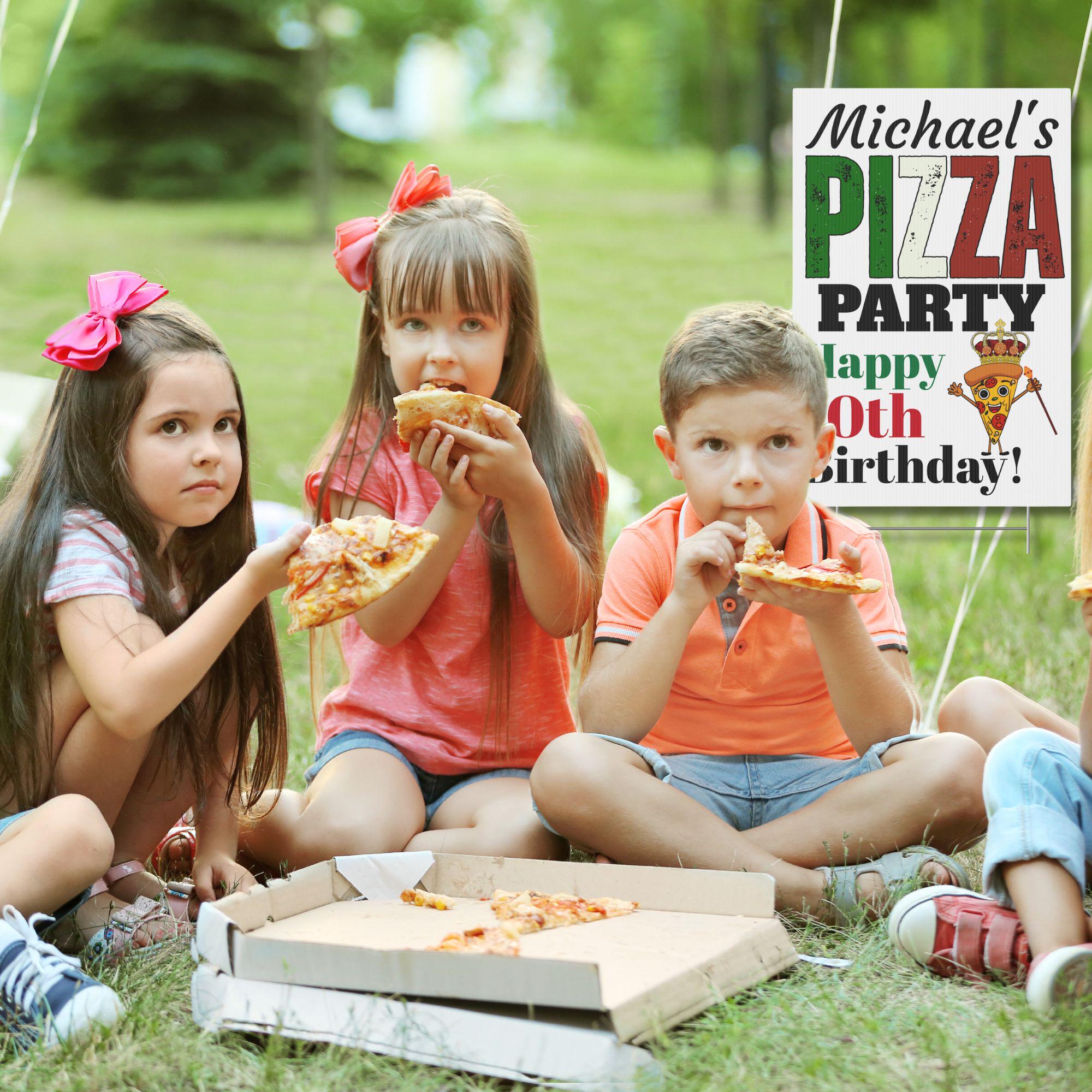 Custom Pizza Party Yard Sign, Personalized Event Decor for Birthday or ...