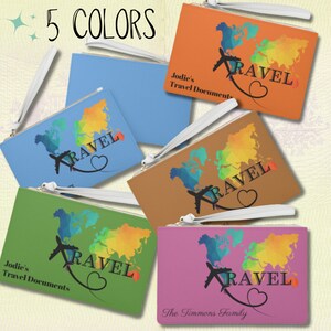 Personalized Family Travel Documents Clutch Bag Pouch, Vacation ...