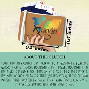 Personalized Family Travel Documents Clutch Bag Pouch, Vacation ...