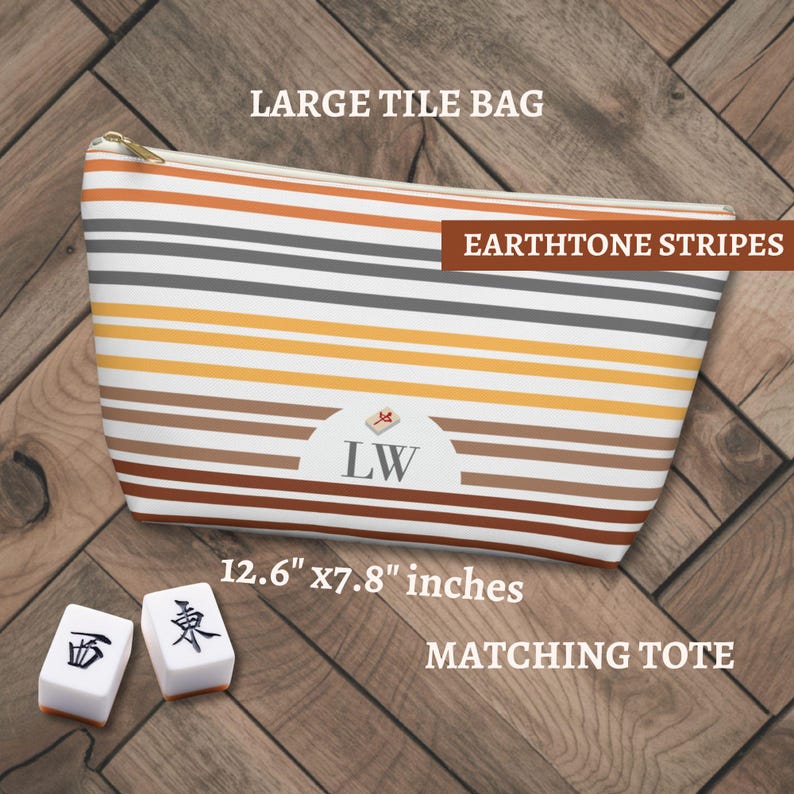 Floral Mahjong Tote Bag With Matching Tile Pouch, Personalized Carry ...