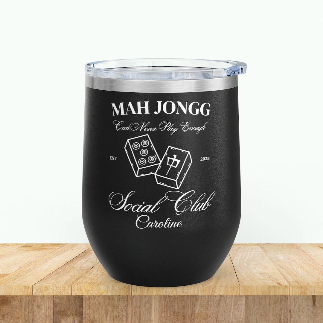 Mahjong Wine Tumbler: Stainless Steel, Insulated, Mahjong Girls Cup - Etsy