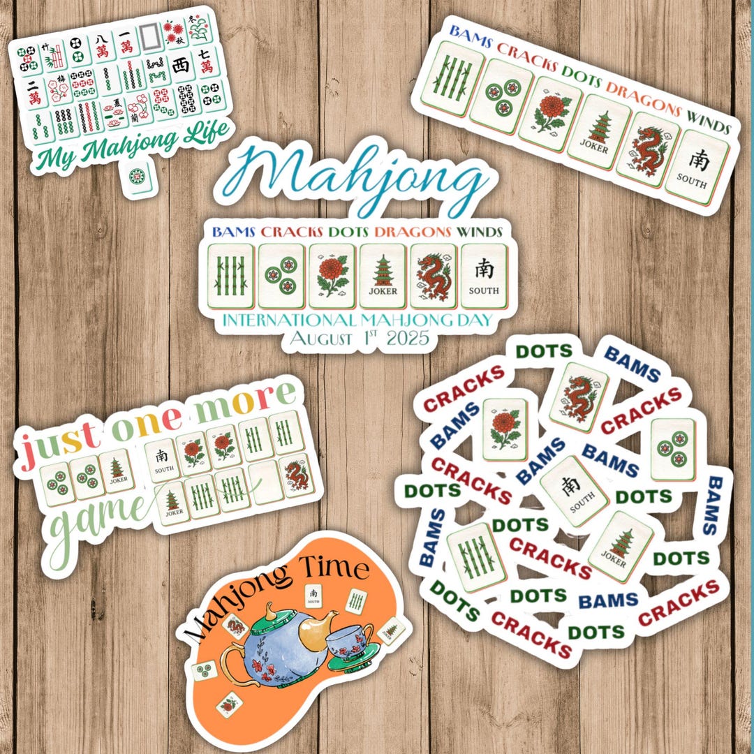 Mahjong Stickers: Mom Mahj Squad Party Favors, Ladies Game Night, Mahj ...