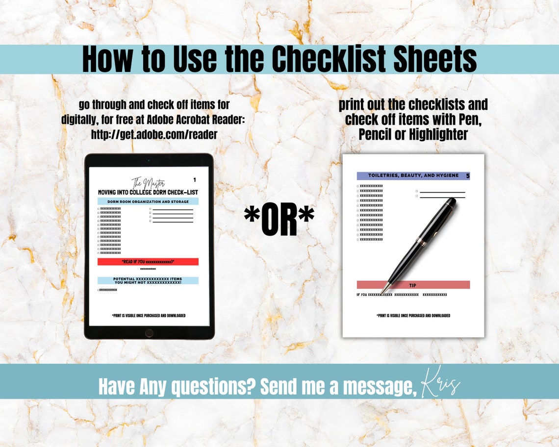 Detailed Printable College Dorm Move-in Checklist, College Packing List ...
