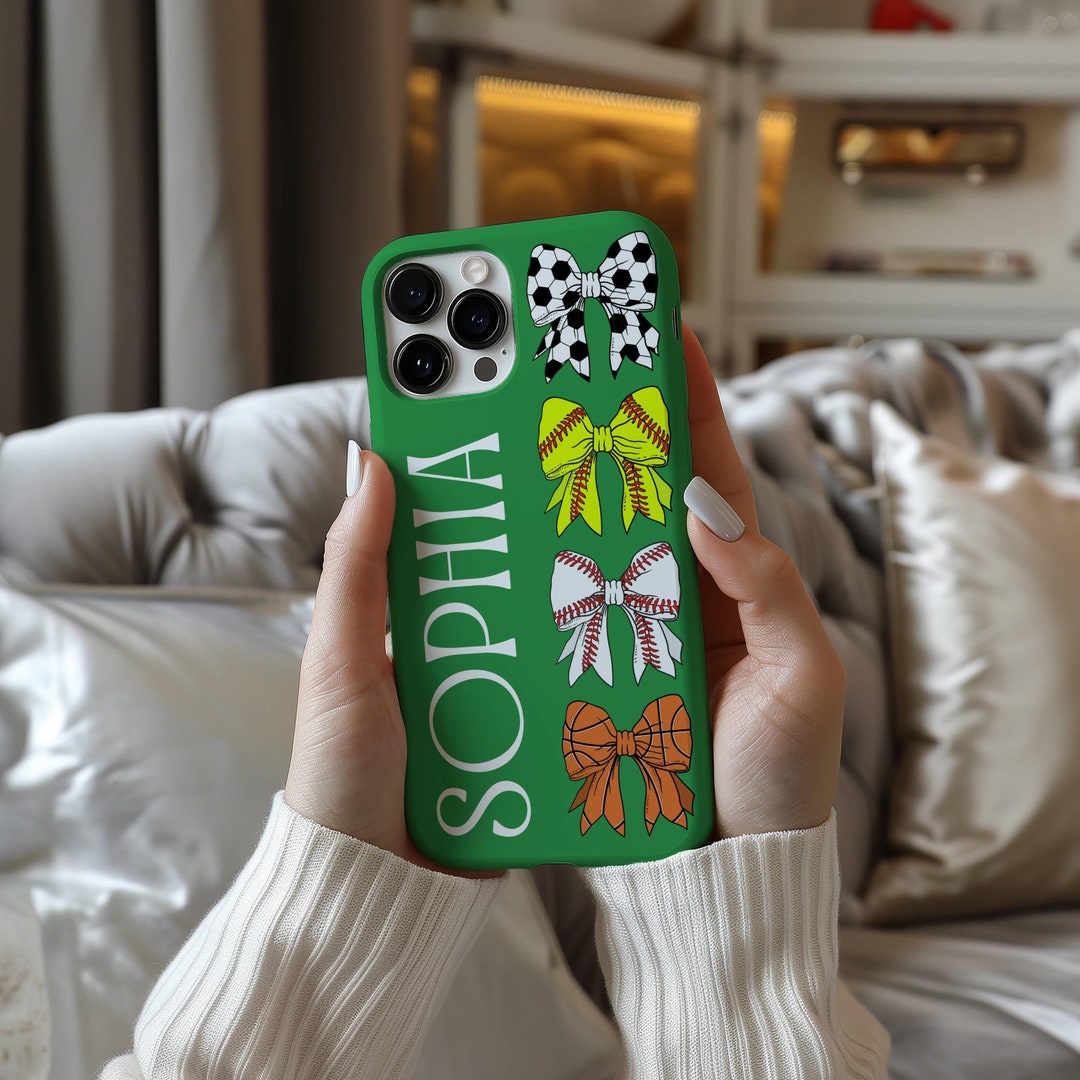 Personalized Sports Bow iPhone Case: School Spirit Fan Accessory - Etsy