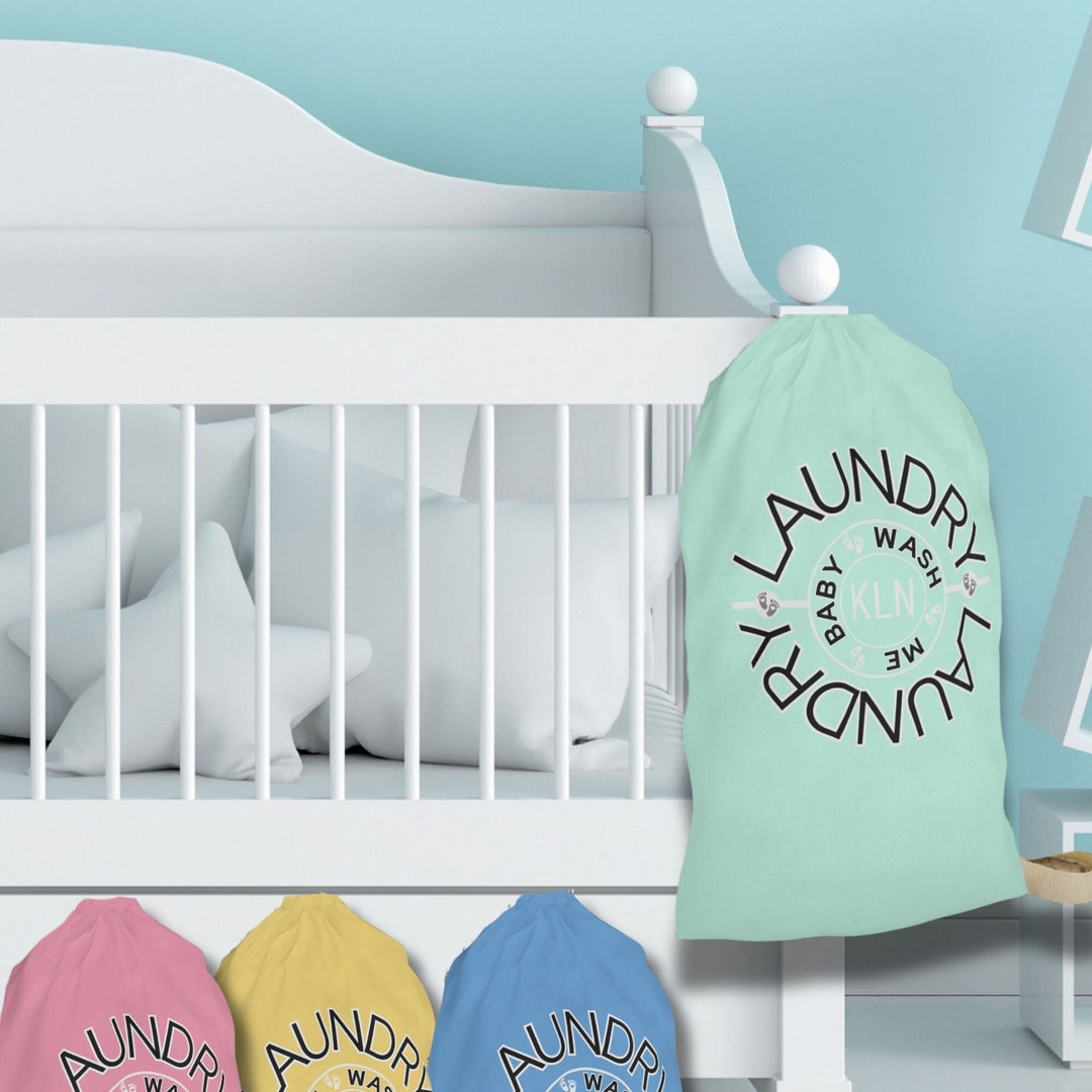 Custom Pastel Laundry Bag Personalized Baby Shower Gift, Child Room ...
